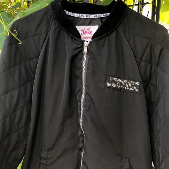 Justice | Jackets & Coats | Justice Black Varsity Jacket | Poshmark
